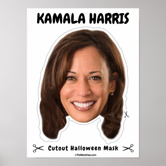 Kamala Harris Halloween Mask Poster | Zazzle.com