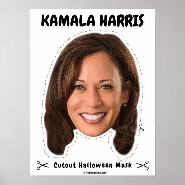Kamala Harris Halloween Mask Poster | Zazzle
