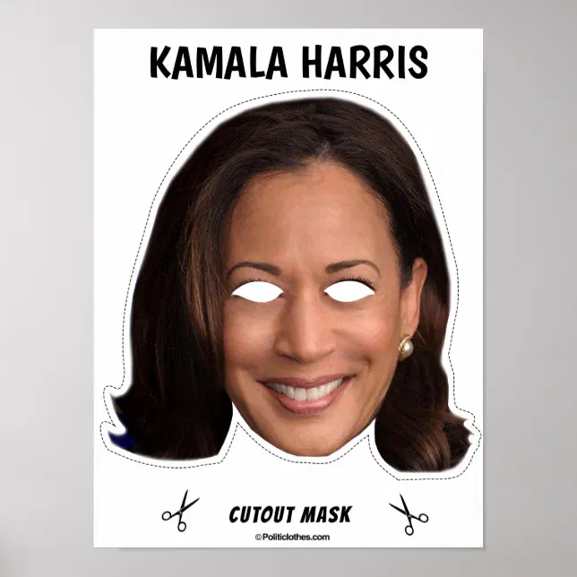 KAMALA HARRIS Halloween Mask Poster | Zazzle