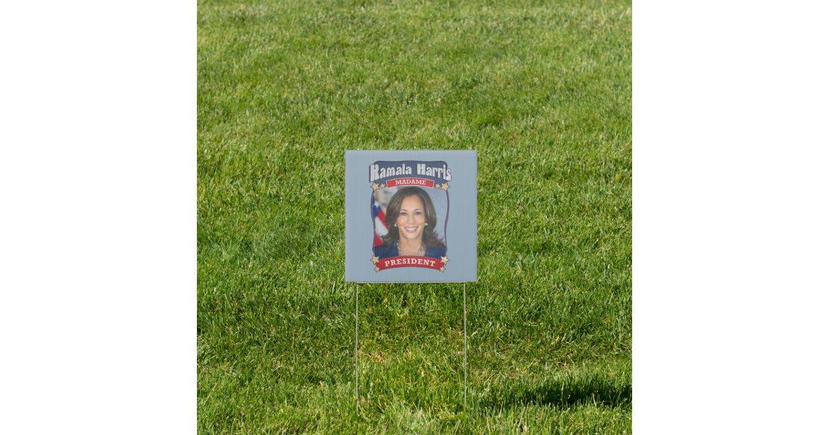 Kamala Harris Madame President Card Sign | Zazzle