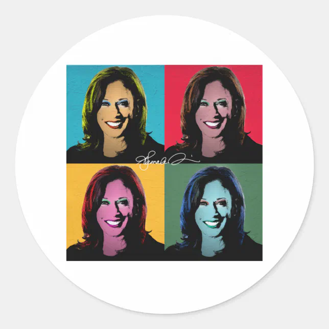 KAMALA HARRIS Pop Art Classic Round Sticker | Zazzle