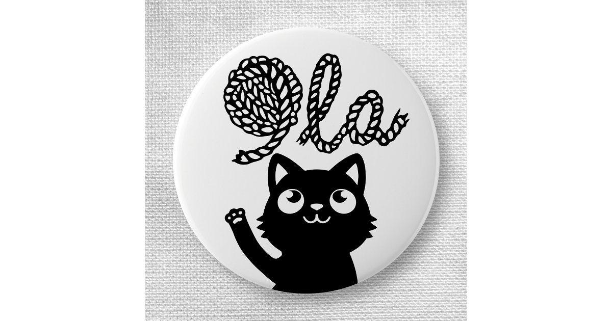 Kamala Harris President 2024 Comma La Cat and Yarn Button | Zazzle