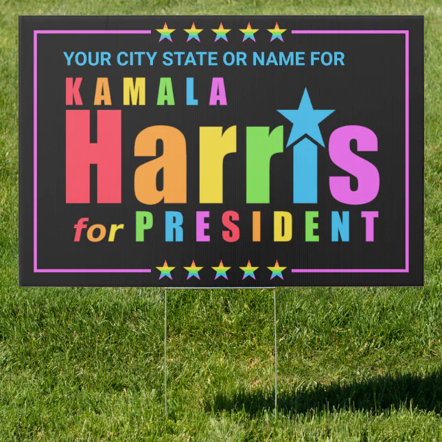 Kamala Harris Pride 2024 Election Double Sided Sign | Zazzle