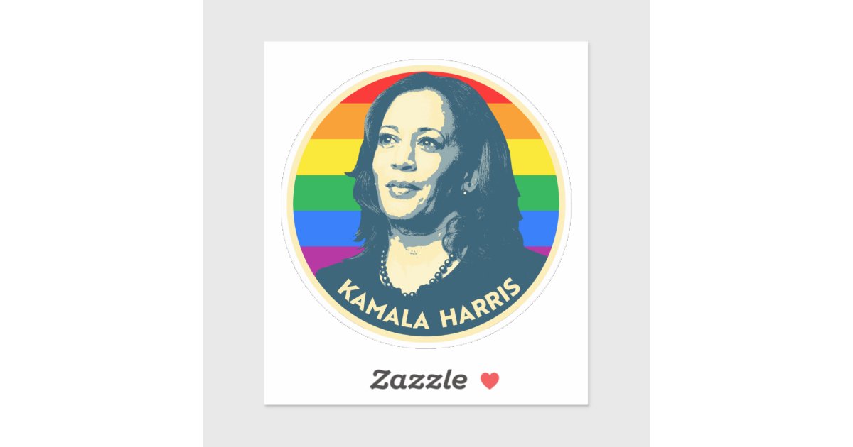 KAMALA HARRIS PRIDE BADGE STICKER | Zazzle
