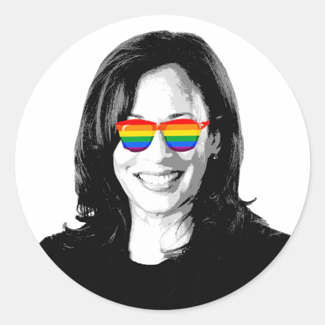 Kamala Harris Pride Classic Round Sticker | Zazzle
