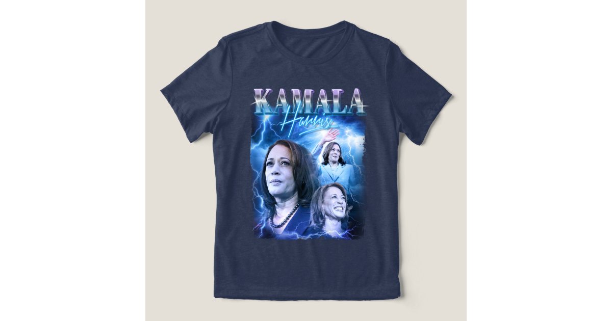 Kamala Harris Retro 90s Style Tri-Blend Shirt | Zazzle
