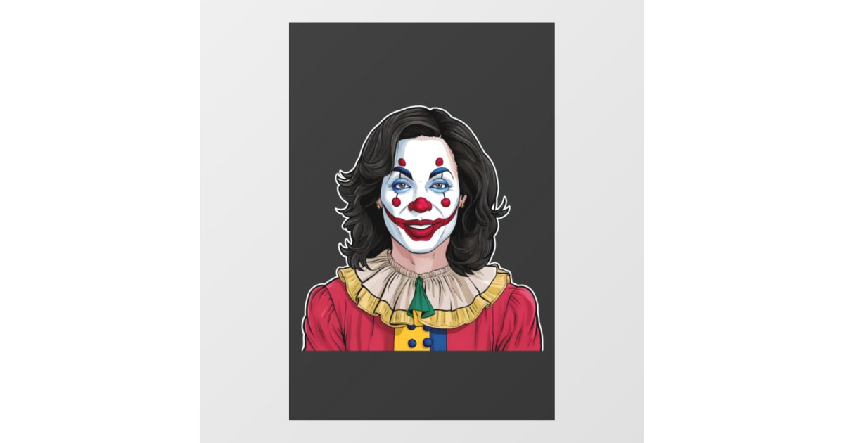 Kamala Harris Spooky Halloween Clown Election 2024 Window Cling | Zazzle