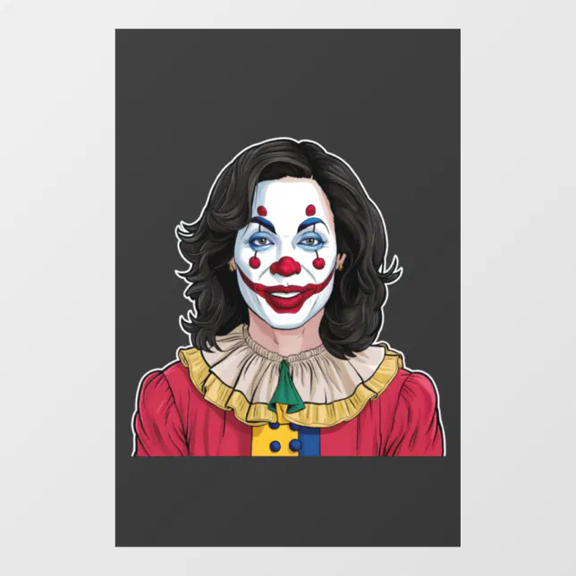 Kamala Harris Spooky Halloween Clown Election 2024 Window Cling | Zazzle