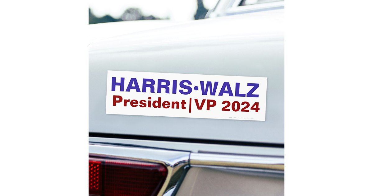 Kamala Harris Tim Walz 2024 President | Vice Pres Bumper Sticker | Zazzle