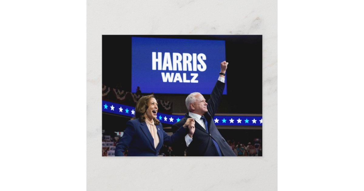 Kamala Harris Tim Walz banner Postcard | Zazzle