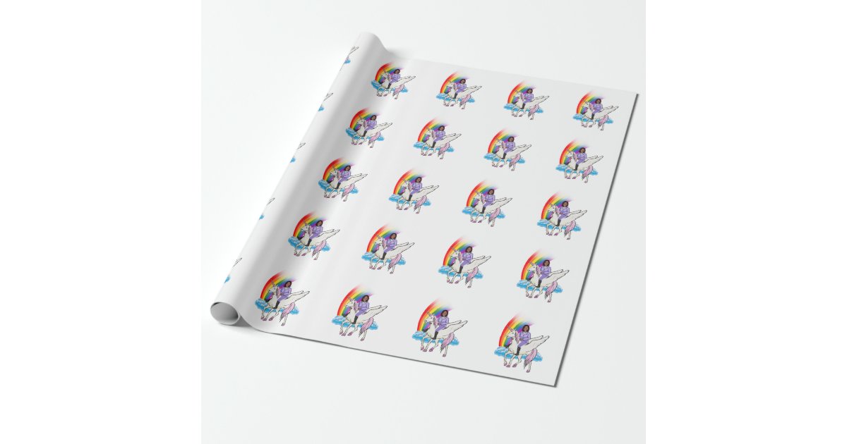 KAMALA HARRIS UNICORN AND RAINBOW WRAPPING PAPER | Zazzle