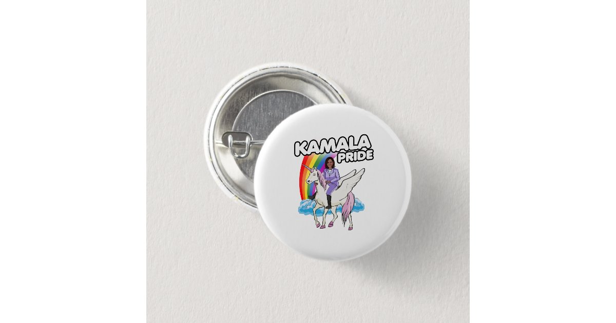 KAMALA HARRIS UNICORN PRIDE BUTTON | Zazzle