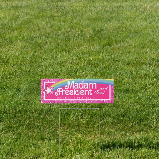 Kamala Harris Walz Sign Madam President 2024 Pink | Zazzle