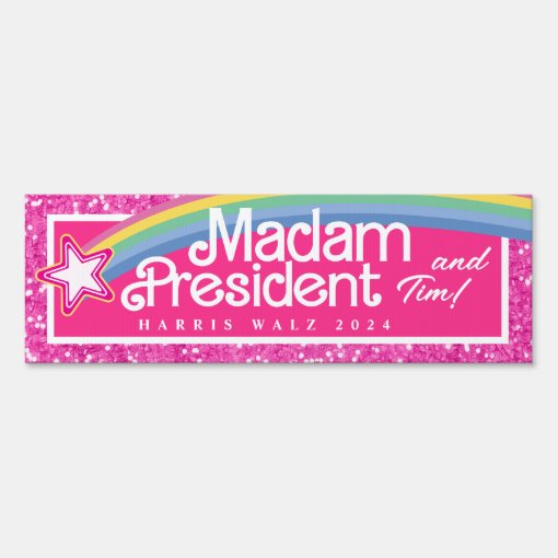 Kamala Harris Walz Sign Madam President 2024 Pink | Zazzle