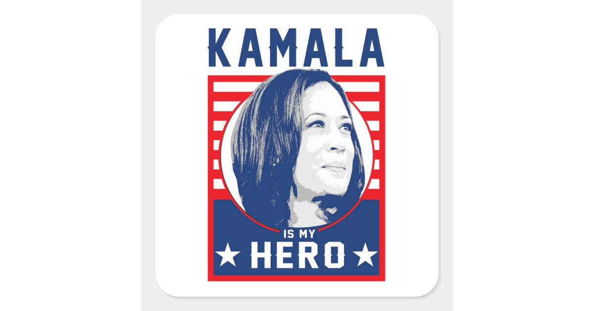 Kamala is my Hero Square Sticker | Zazzle