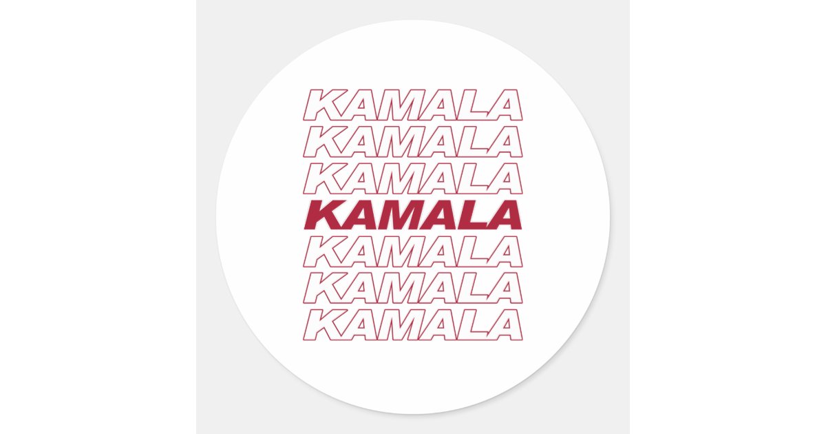 KAMALA KAMALA KAMALA CLASSIC ROUND STICKER | Zazzle