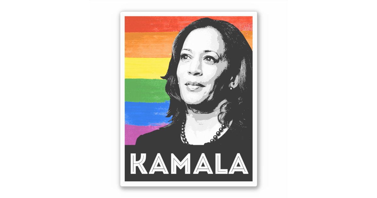 KAMALA PRIDE FLAG STICKER | Zazzle
