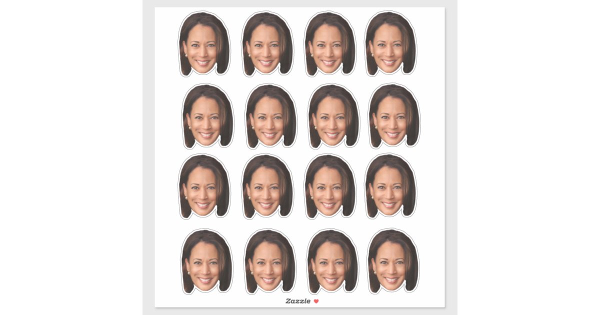 Kamala's Face Funny Kamala Harris Face Sticker | Zazzle