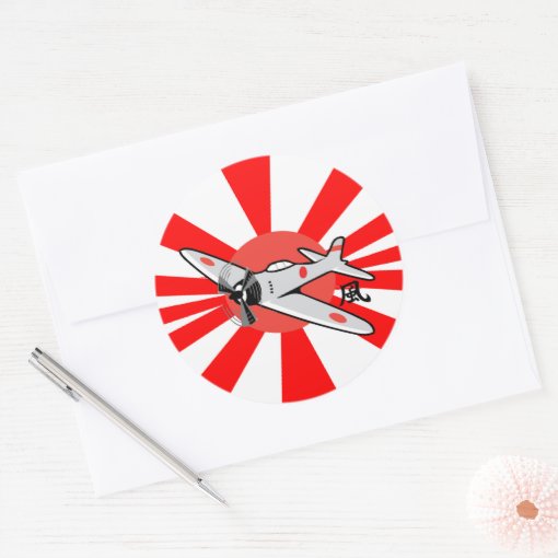 Kamikaze Large Classic Round Sticker | Zazzle