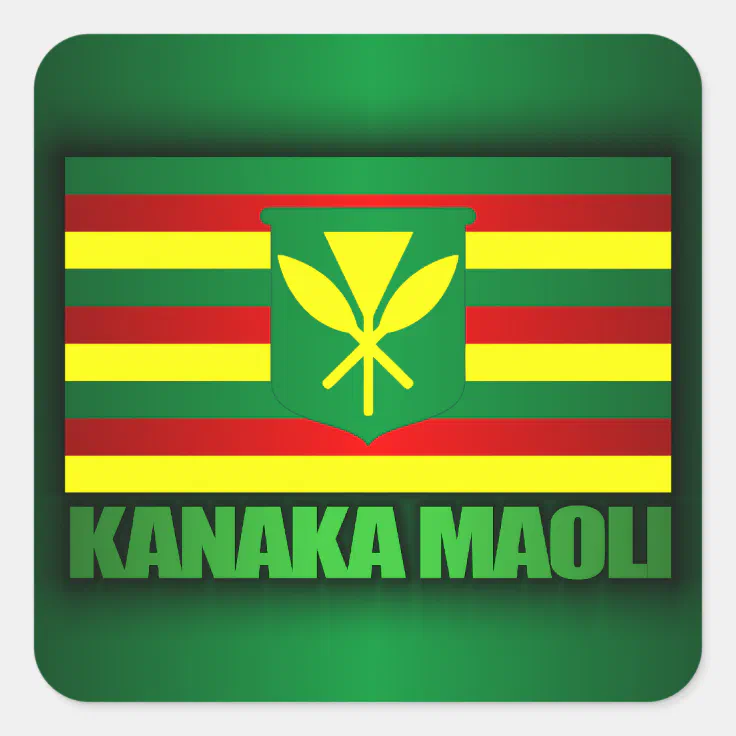 Kanaka Maoli Flag Square Sticker | Zazzle