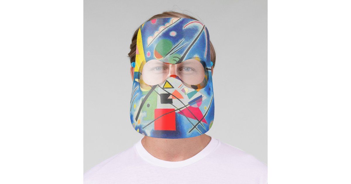 Kandinsky Blue Painting 1924, transparent/opaque Face Shield | Zazzle