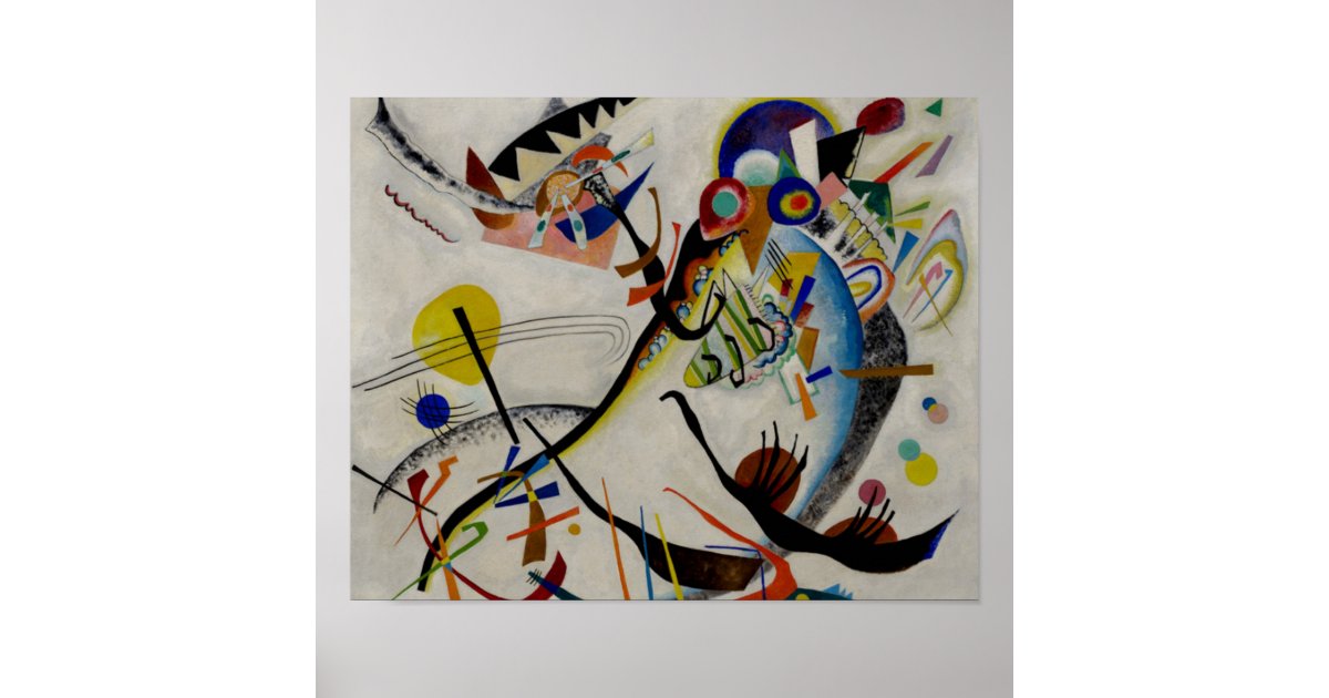 Kandinsky Blue Segment Abstract Painting Poster | Zazzle
