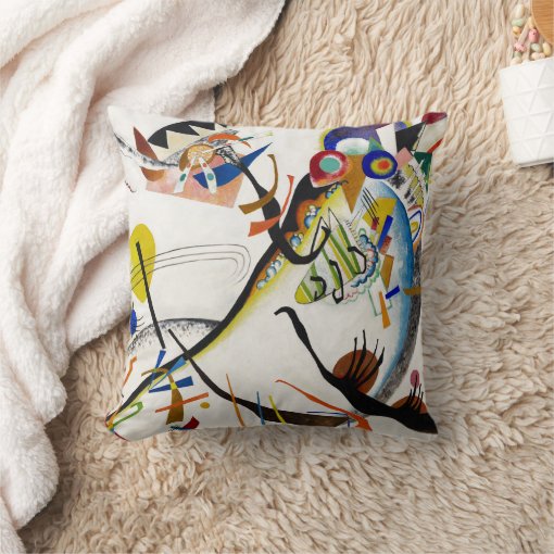 Kandinsky Blue Segment Throw Pillow | Zazzle