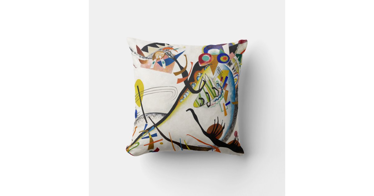 Kandinsky Blue Segment Throw Pillow | Zazzle