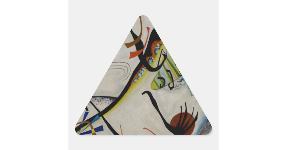 Kandinsky Blue Segment Triangle Sticker | Zazzle