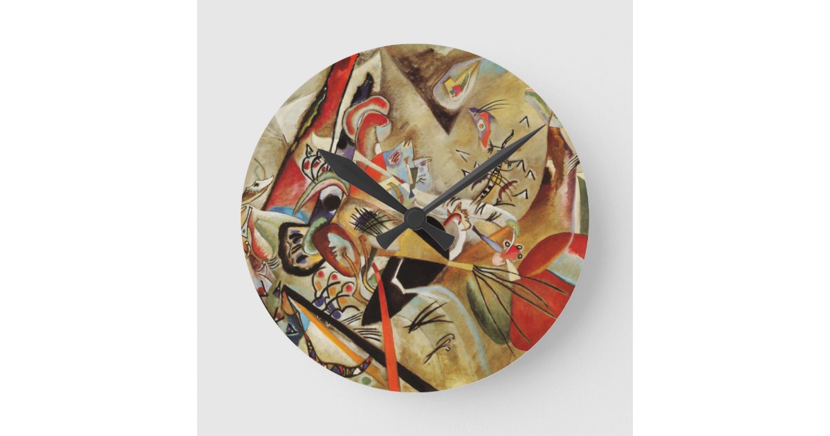Kandinsky Composition Abstract Round Clock | Zazzle
