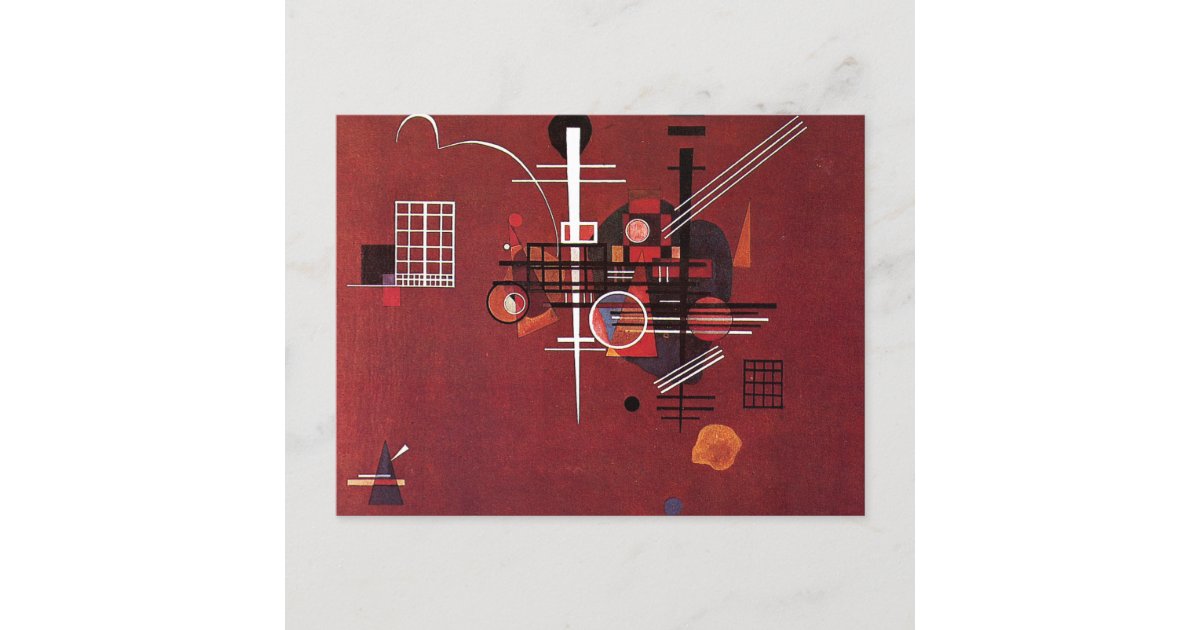 Kandinsky - Dull Red Postcard | Zazzle
