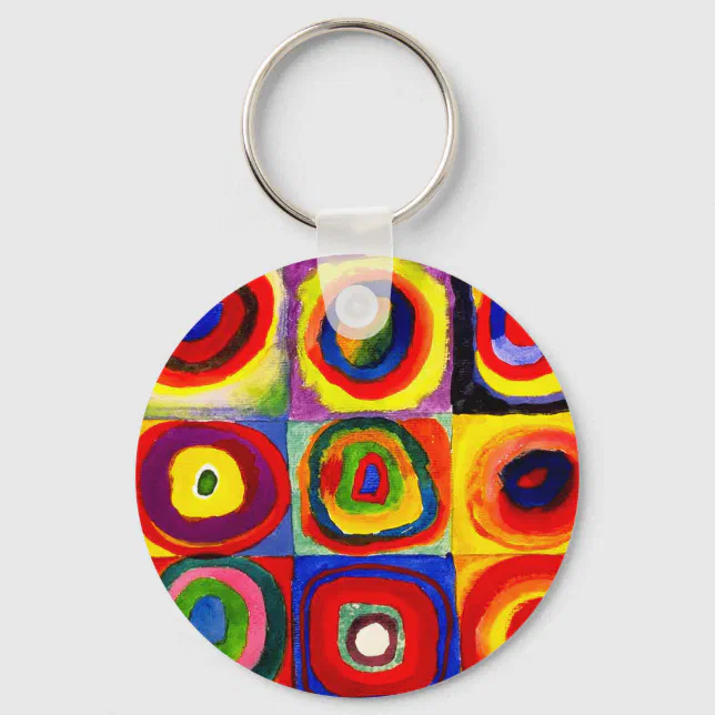 Kandinsky Farbstudie Quadrate Squares Circles Art Keychain | Zazzle