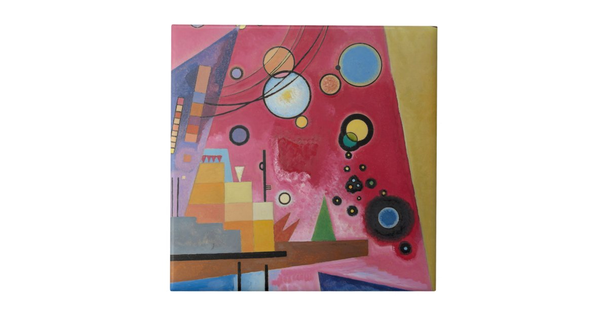 Kandinsky - Heavy Red Ceramic Tile | Zazzle