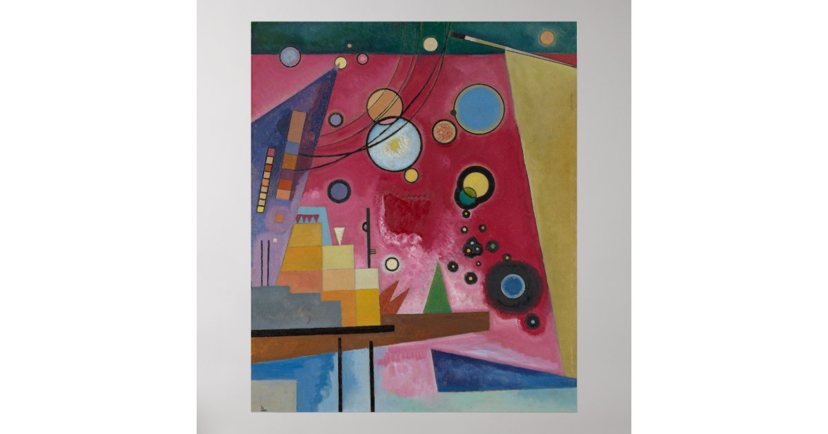 Kandinsky - Heavy Red, famous painting, Poster | Zazzle