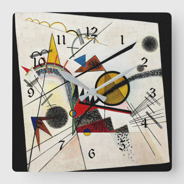 Kandinsky - In the Black Square Square Wall Clock | Zazzle