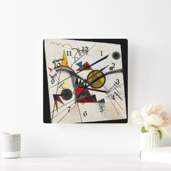 Kandinsky - In the Black Square Square Wall Clock | Zazzle