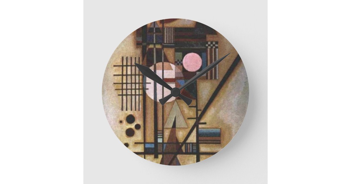 Kandinsky Softened Construction Round Clock | Zazzle
