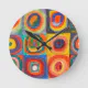Kandinsky Squares Concentric Circles Round Clock | Zazzle