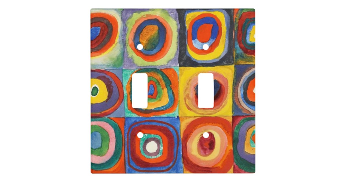 Kandinsky - Squares with Concentric Circles Light Switch Cover | Zazzle