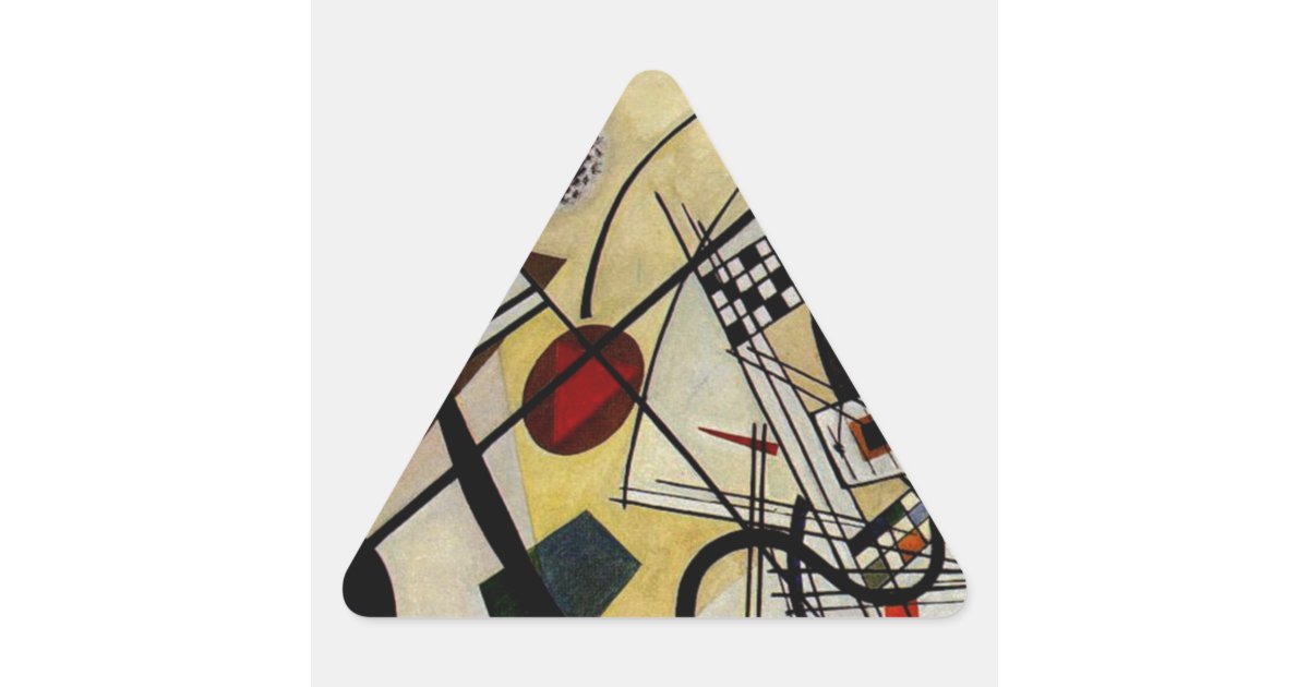 Kandinsky Transverse Unbroken Line Triangle Sticker | Zazzle