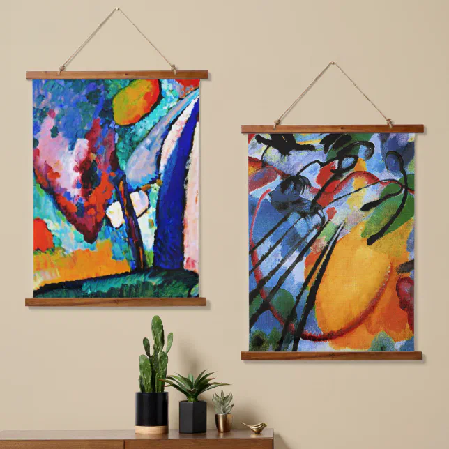 Kandinsky - Two famous colorful abstract paintings Hanging Tapestry ...
