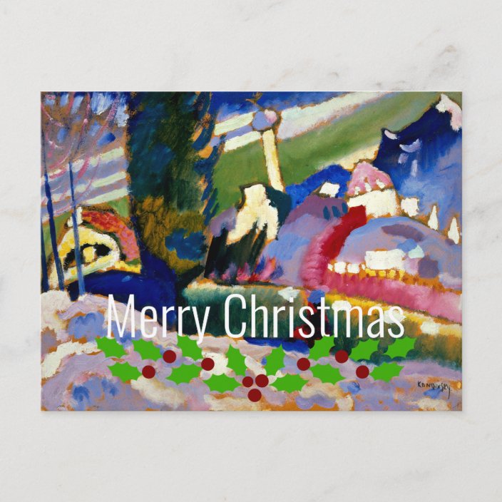 Kandinsky-Winter Landscape with Church, Christmas Postcard | Zazzle.com