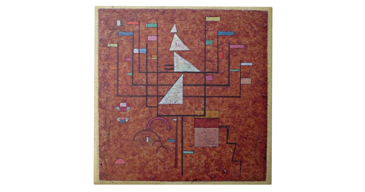 Kandinsky - Yellow Border Ceramic Tile | Zazzle