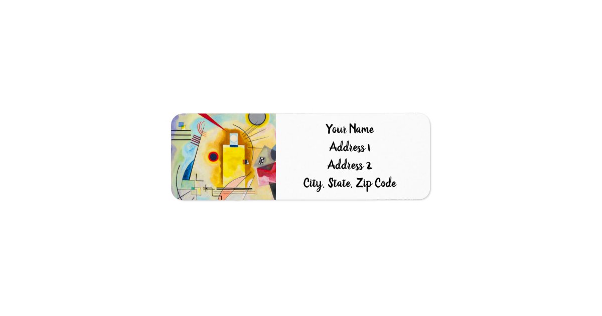 Kandinsky Yellow-Red-Blue Label | Zazzle