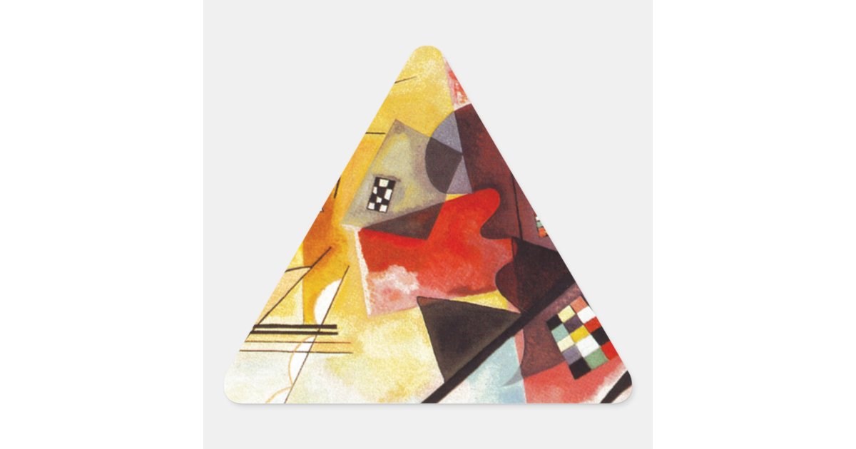 Kandinsky Yellow Red Blue Triangle Sticker | Zazzle