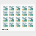 Kaneohe Sandbar Oahu Hawaii Retro Square Sticker | Zazzle