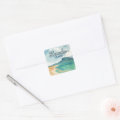 Kaneohe Sandbar Oahu Hawaii Retro Square Sticker | Zazzle