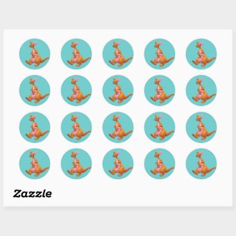 Kanga and Roo Classic Round Sticker | Zazzle