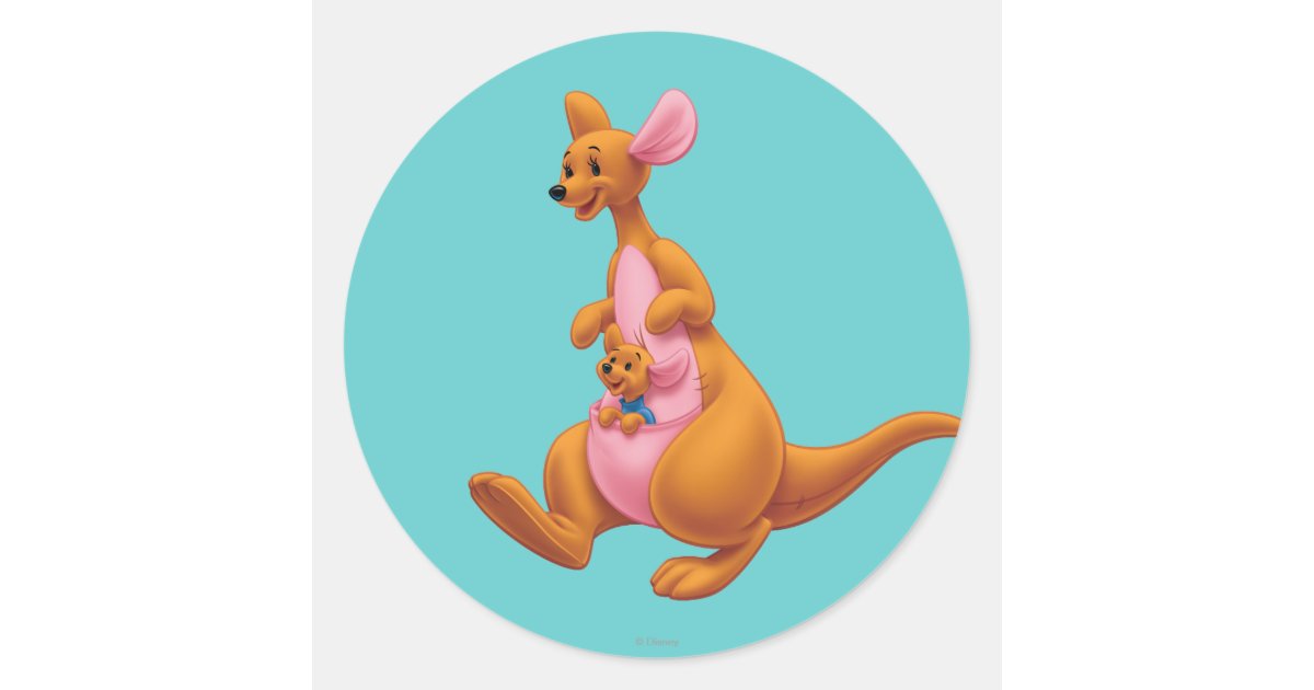 Kanga and Roo Classic Round Sticker | Zazzle