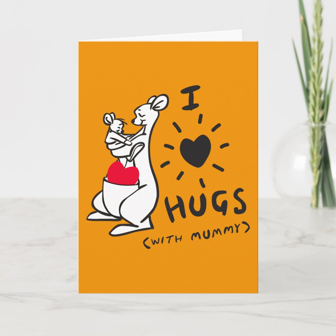 Kanga & Roo | I Love Hugs (with Mummy) Card | Zazzle